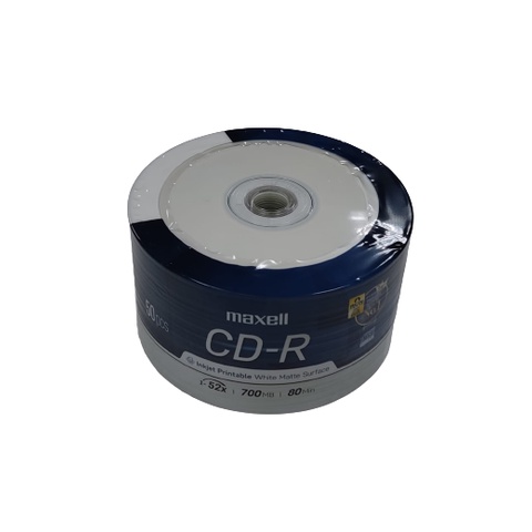 Maxell CD-R 52X Inkjet Printable White Matte Surface Roll Contents 50 ...
