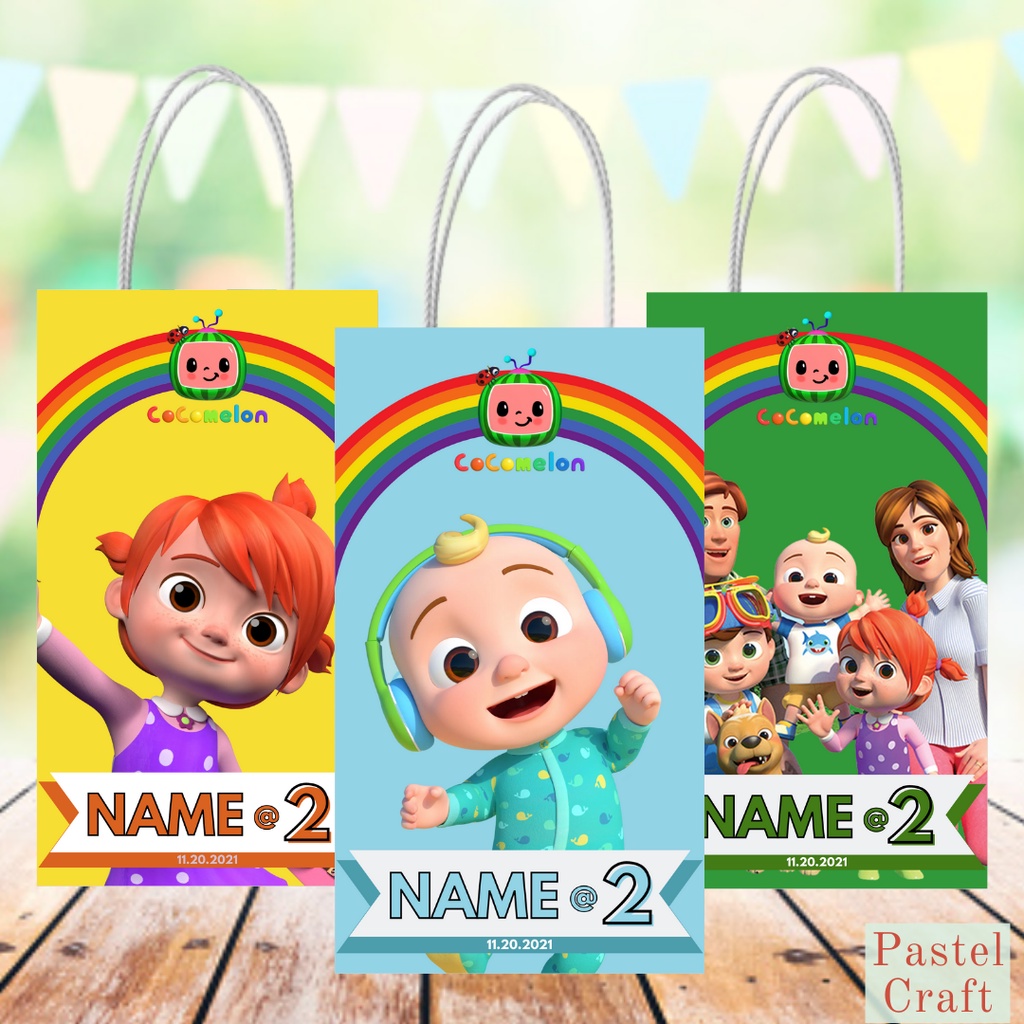 Cocomelon Customized / Personalized Birthday Party Loot Bag made in ...