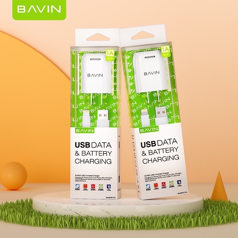 BAVIN PC752 Wall Charger w/ Micro USB Cable for Micro / iOS /Type-C ...
