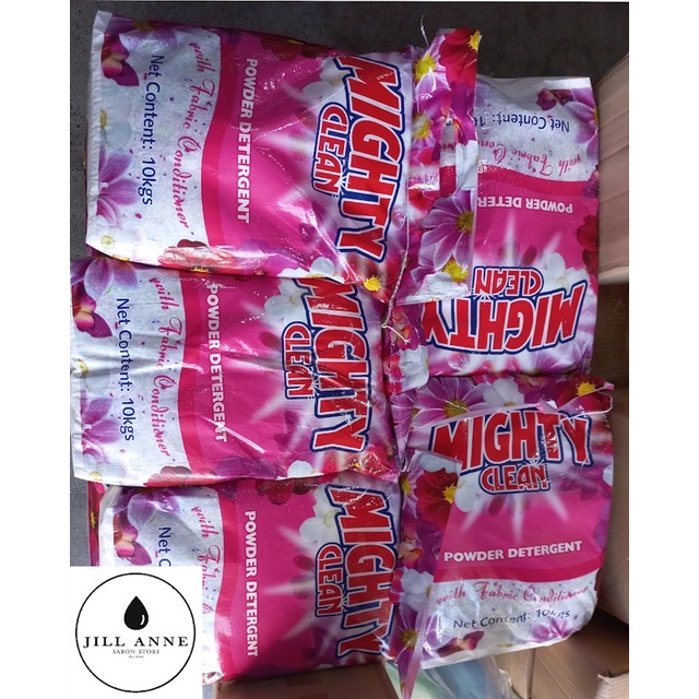 MIGHTY CLEAN Detergent Powder w/ Fabric Conditioner 10 Kilos | Shopee ...