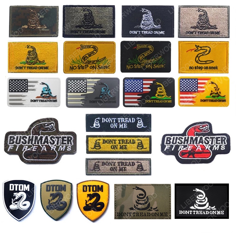 Gadsden Flag Patch Parody Snake Don't Tread On Me No Step on Snek Tactical Badge IR Reflective ...