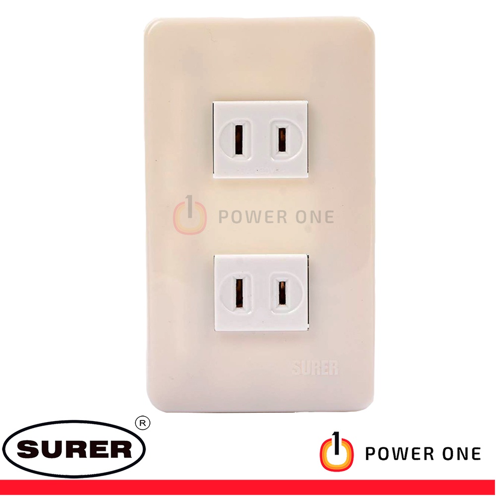 Surer 1381 2 Gang Outlet, Flush Type (DIY Series) (1300 Series ...