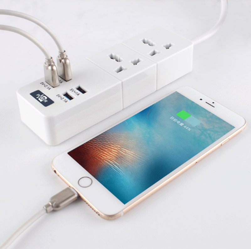 TB-T07 3.1A With 4 USB Port & 2 Socket Universal Power Extension US ...