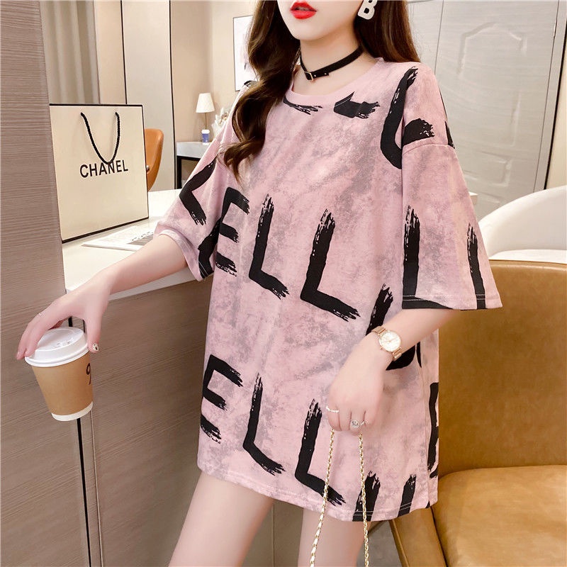 【ready Stock】 50 150kg Korean Oversize Women Summer Short Sleeve Plus