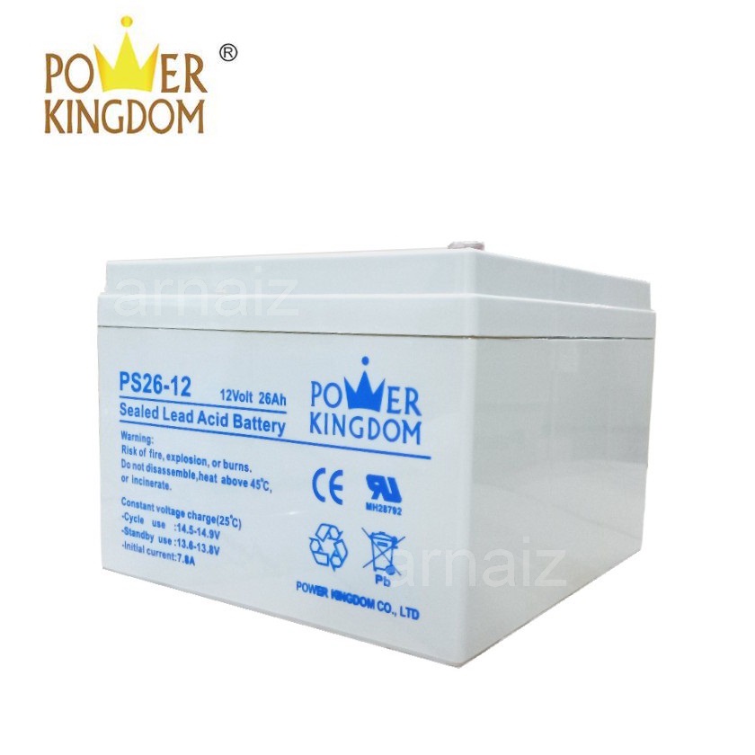 Power Kingdom 12v 26Ah SLA Rechargeable Battery PS26-12 Valve Regulated ...