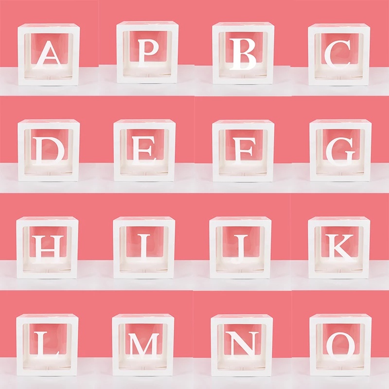 30x30CM Alphabet A-Z Transparent Letter Balloon Box Wedding Anniversary ...