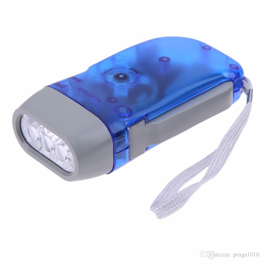 3 LED Hand Press Crank Flashlight (Blue) | Shopee Philippines