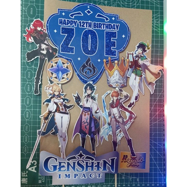 Genshin Impact Cake topper for Birthday | Shopee Philippines