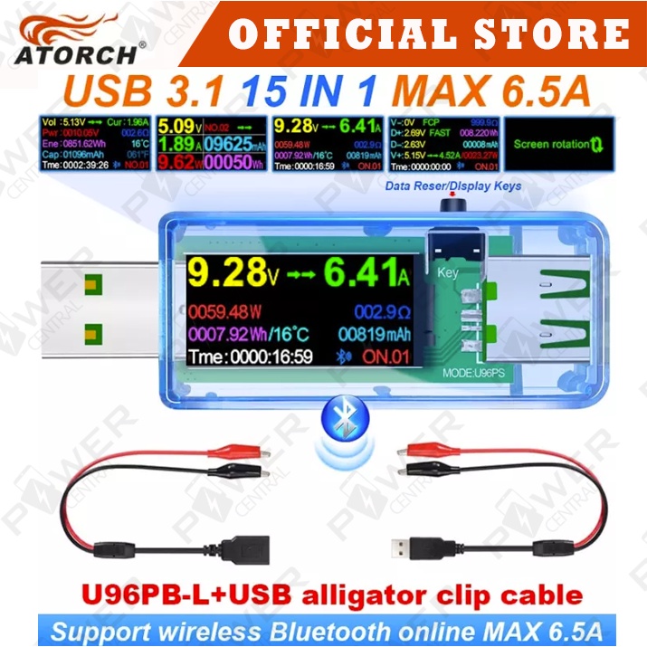 Atorch 15 IN 1 USB 3.1 Tester DC Digital Voltmeter Voltage Current ...