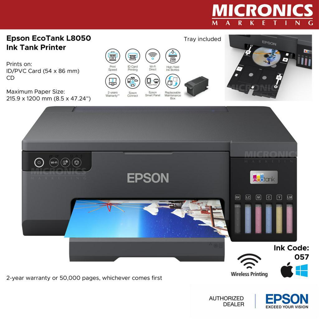 Epson L8050 Ink Tank Printer 6 color ID Printing | Shopee Philippines