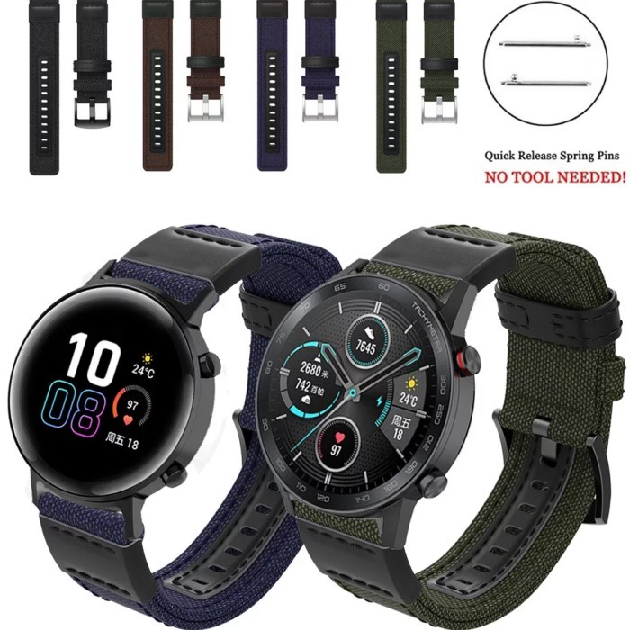 Nylon LEATHER SMARTWATCH HONOR MAGIC STRAP NYLON LEATHER Rope 2 22MM ...