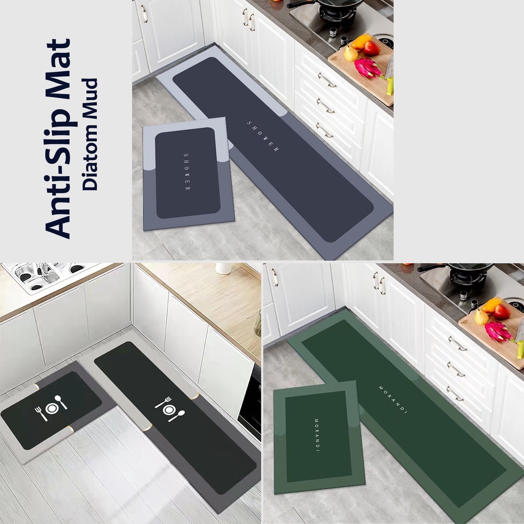 Simple soft diatom mud kitchen floor mats dirt-resistant and wipeable ...