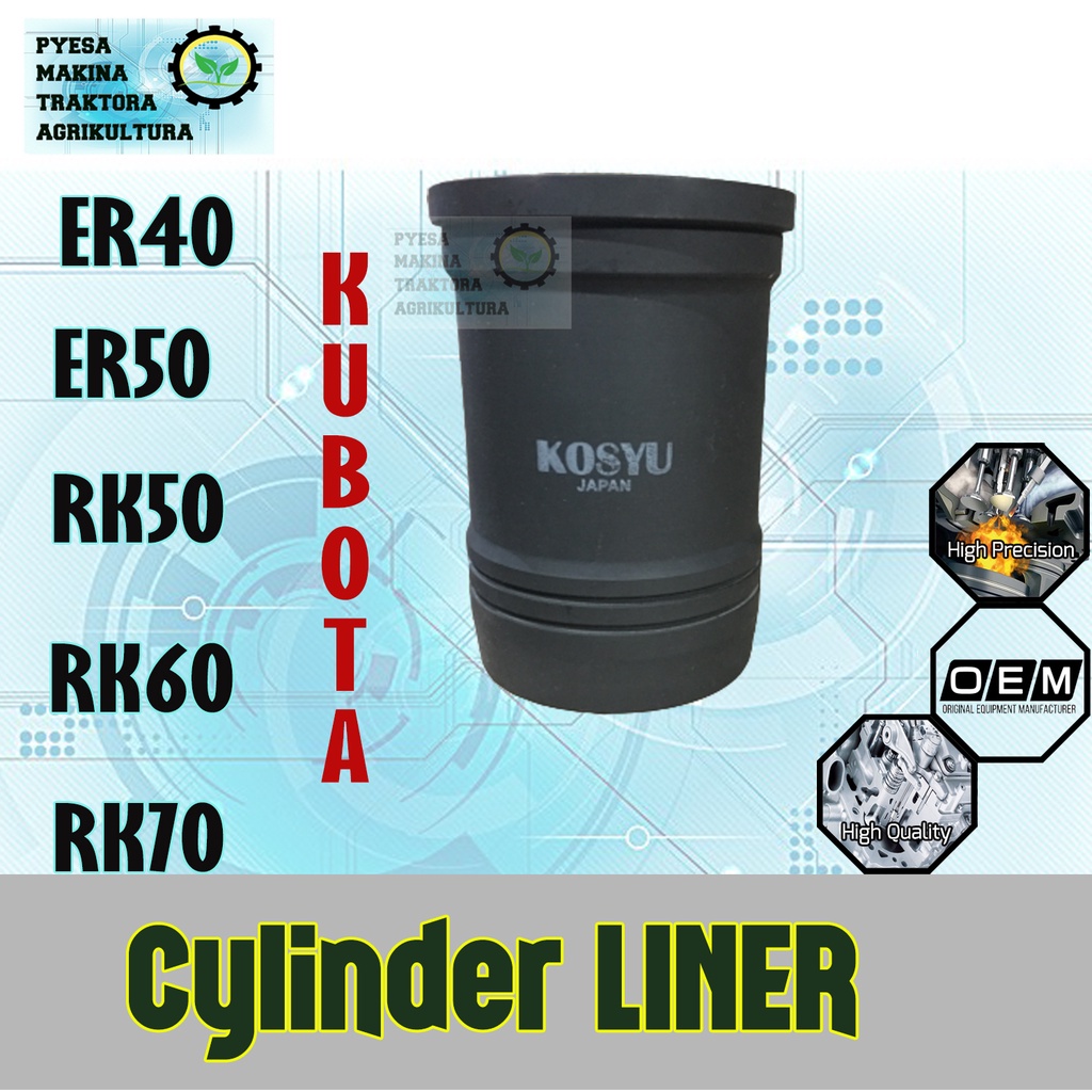 Cylinder Liner with Oring ER40 ER50 RK50 RK60 RK70 Kubota Diesel Engine ...