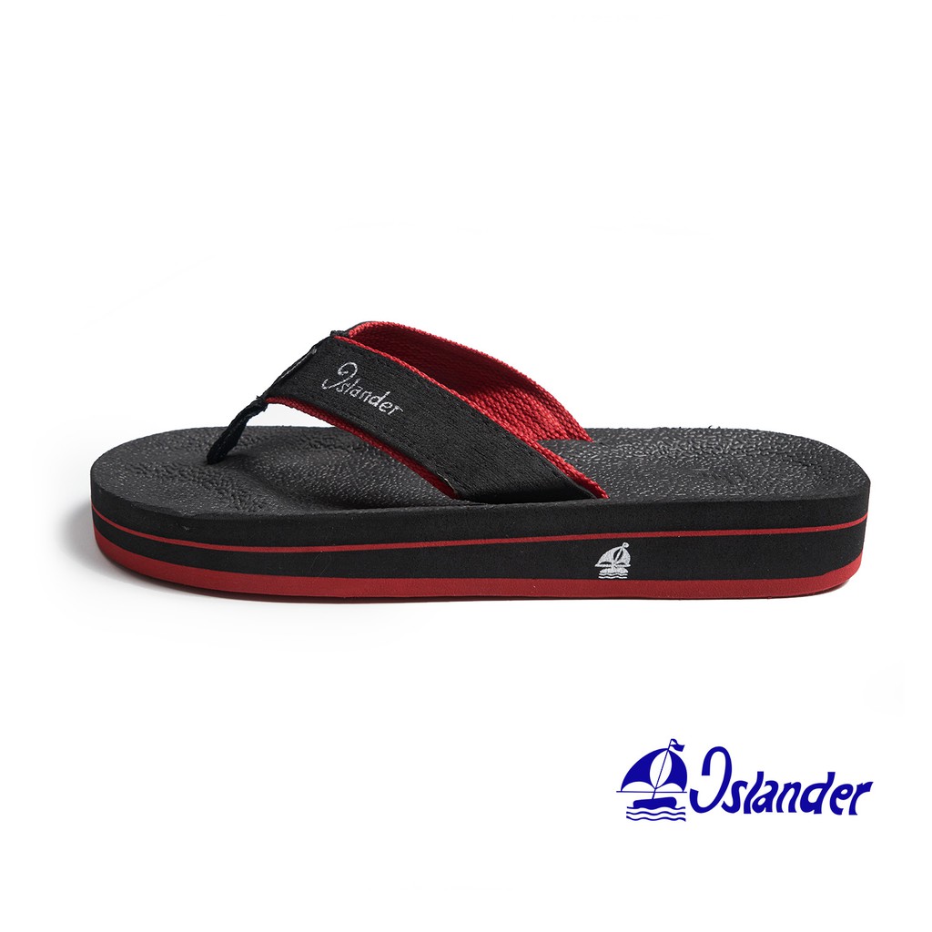 Islander 1078 L (Black / Red) - Unisex Slippers for Men & Women ...