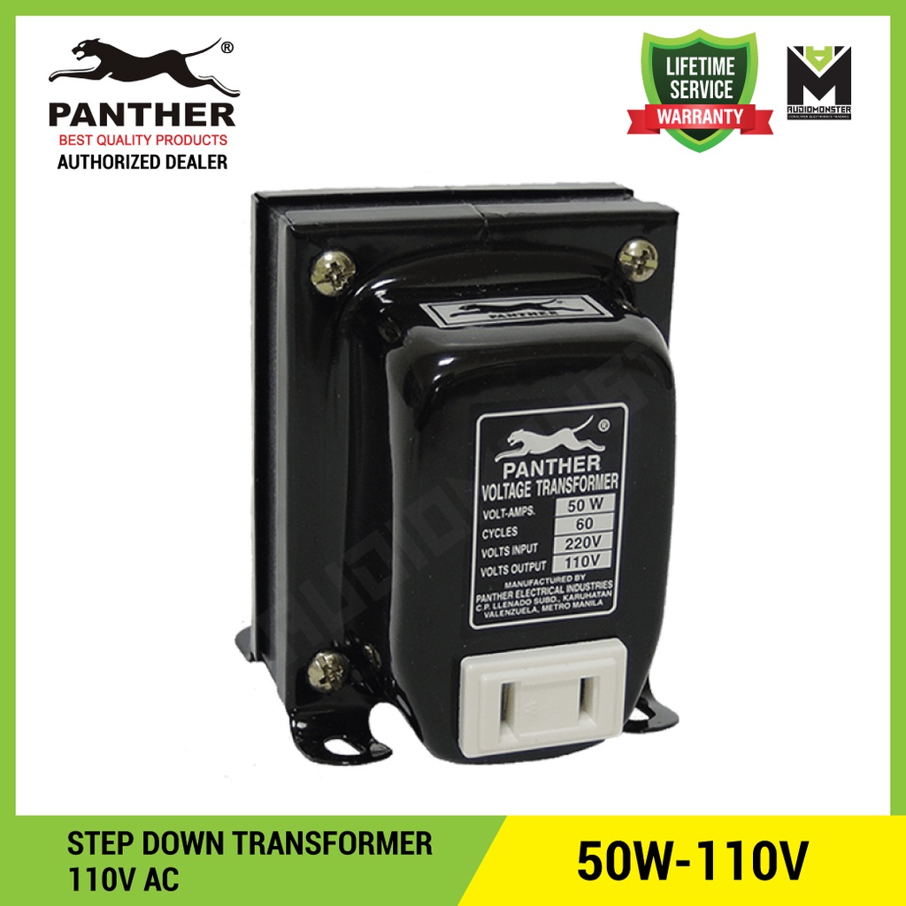 Panther 50w-110v Step-down Transformer 50 Watts Input 220VAC Output ...