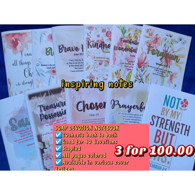 3pcs for 100.00 SOAP Devotion Notebook Filler Style(STAPLED) | Shopee ...