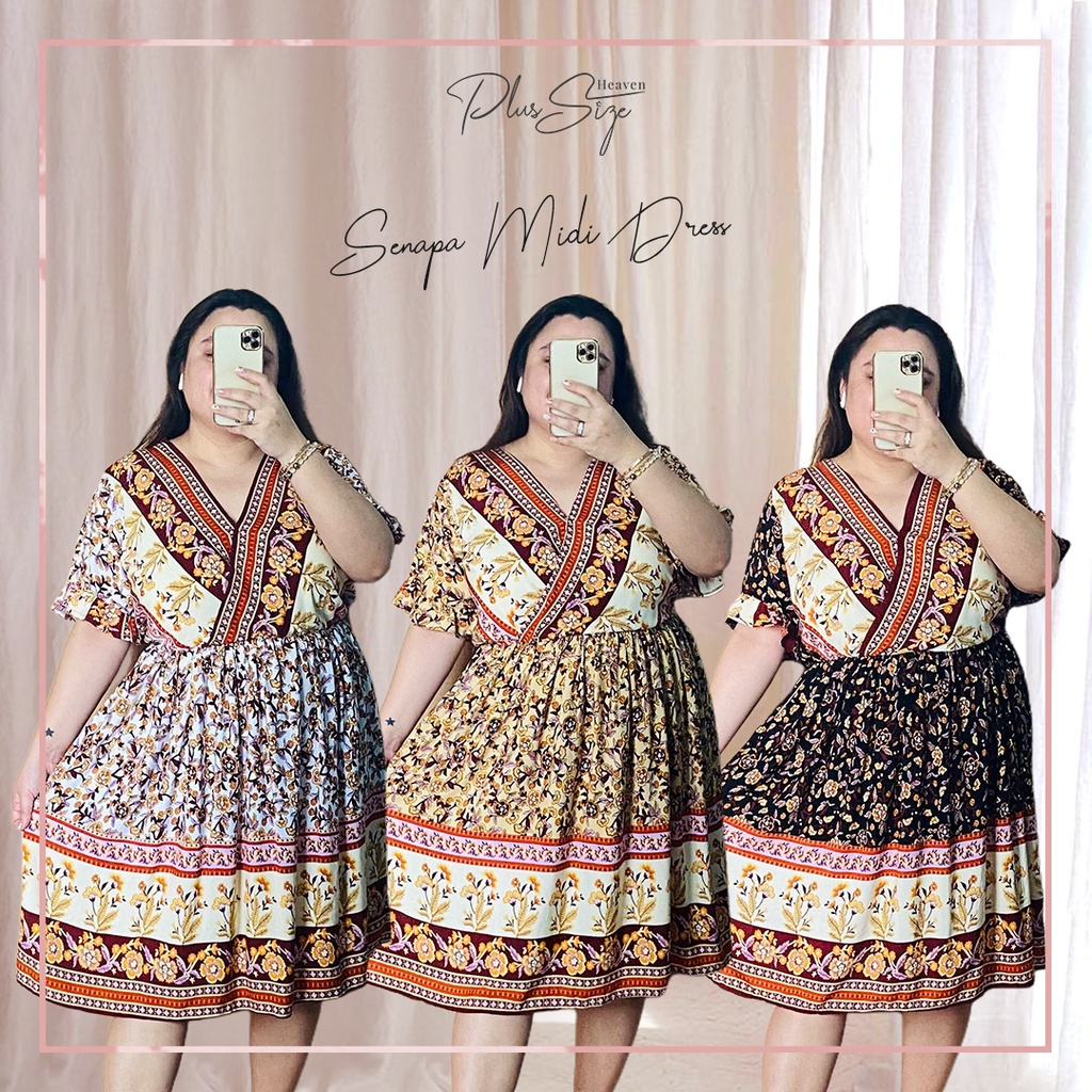 Plus Size Senepa Midi Dress | Shopee Philippines