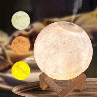 3D 880ML Diffuser Ultrasonic Air Humidifier Moon Light Lamp Essential ...