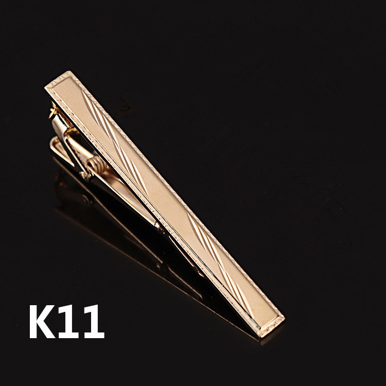 Efan Gentle Fashion Copper Rust Proof Gold Ties Clip Simple Mens