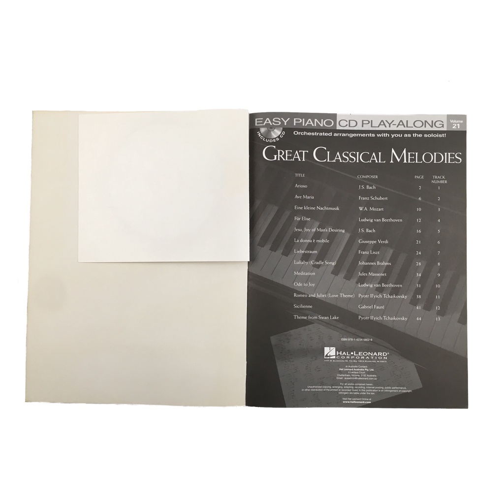Great Classical Melodies Vol 21 ( Easy Piano CD Play Along) | Shopee ...