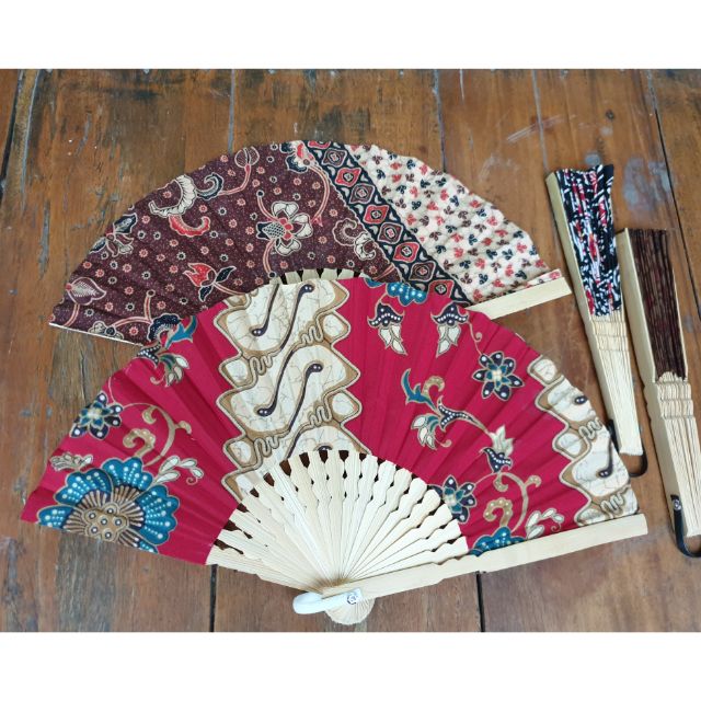 Simple bamboo fan design, Batik design made womens accessory random ...