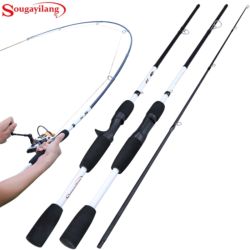 Sougayilang Baitcasting Spinning Fishing Rod Lure Pole with 2 Sections ...
