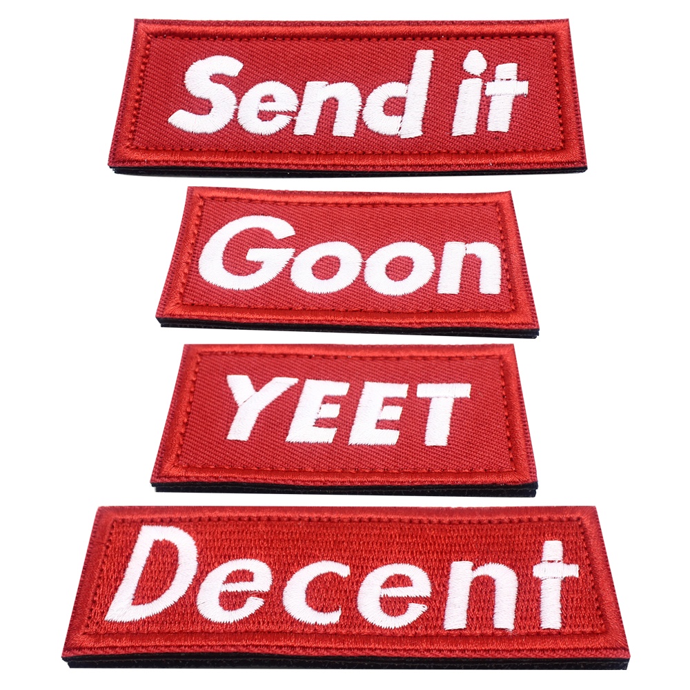 Send it Goon YEET Decent Embroidery Patch Funny Tactical Hook Loop ...