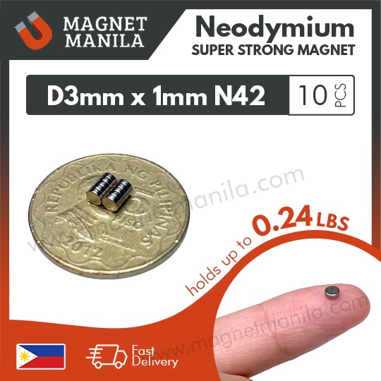 Magnet Manila 10pcs D3mm X 1mm Neodymium Magnet N42 Super Strong Rare ...