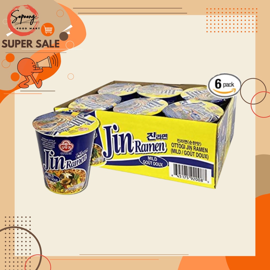 OTTOGI JIN RAMEN MILD MINI CUP 65Gx6 (1CASE) | Shopee Philippines