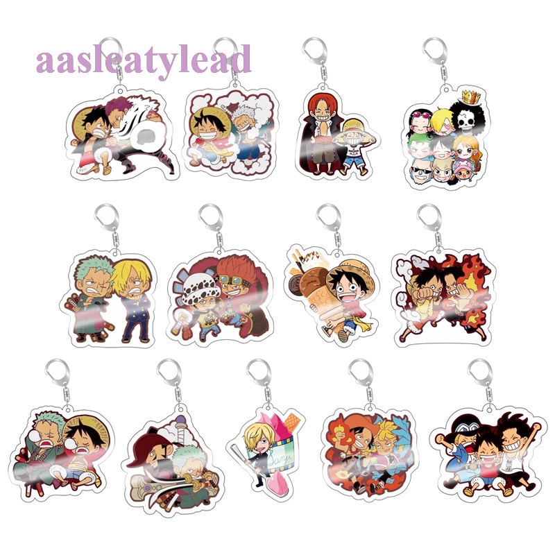 Aasleaty One Piece Anime Rubber Keychain Accessories Kawaii Cartoons ...