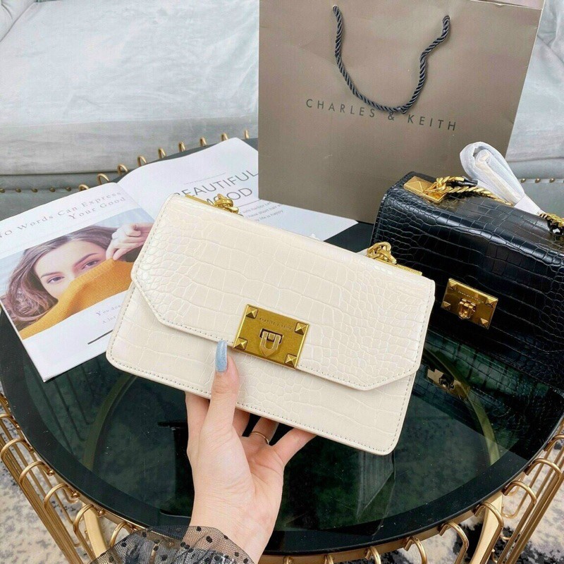 Solid TEXTURE BAG WITH EMBOSSED LOCK | Shopee Philippines