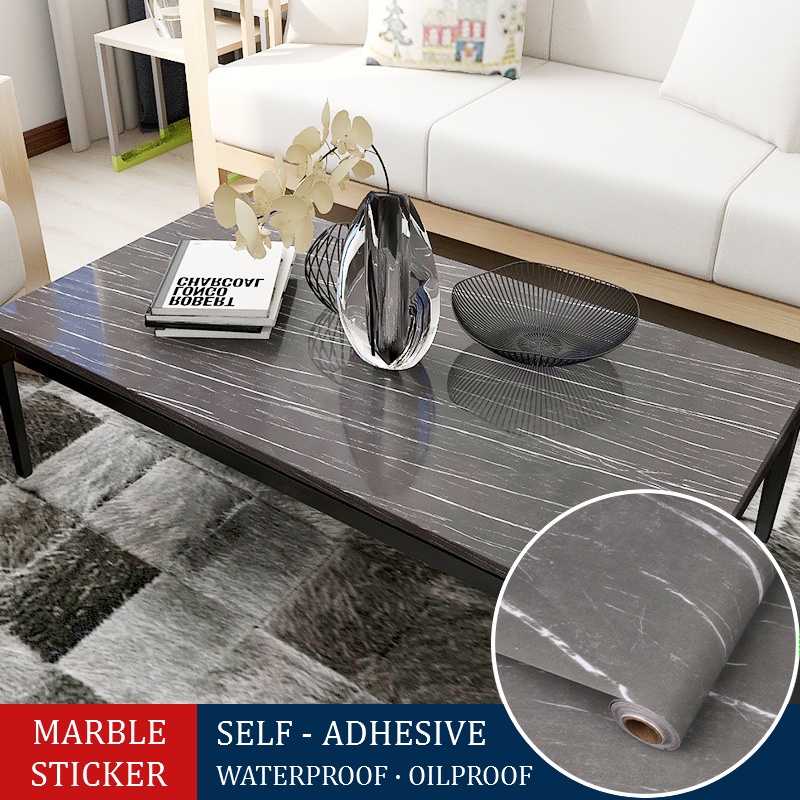 PVC marble grain sticker waterproof self adhesive wallpaper kitchen ...