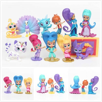 12 PCS Shimmer And Shine Action Figure Toys Leah Zac Kaz Tala Nahal ...