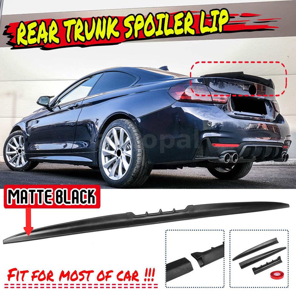 For Car Universal Adjustable Rear Trunk Spoiler Lip 3Pcs Matte Black ...