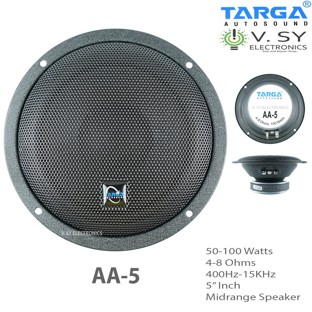 TARGA AA-5 5 Inches 100 Watts 4-8 Ohms Midrange Speaker | Shopee Philippines