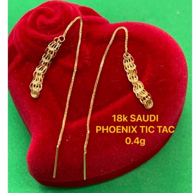 PAWNABLE 18k SAUDI GOLD PHOENIX TIC TAC EARRING | Shopee Philippines