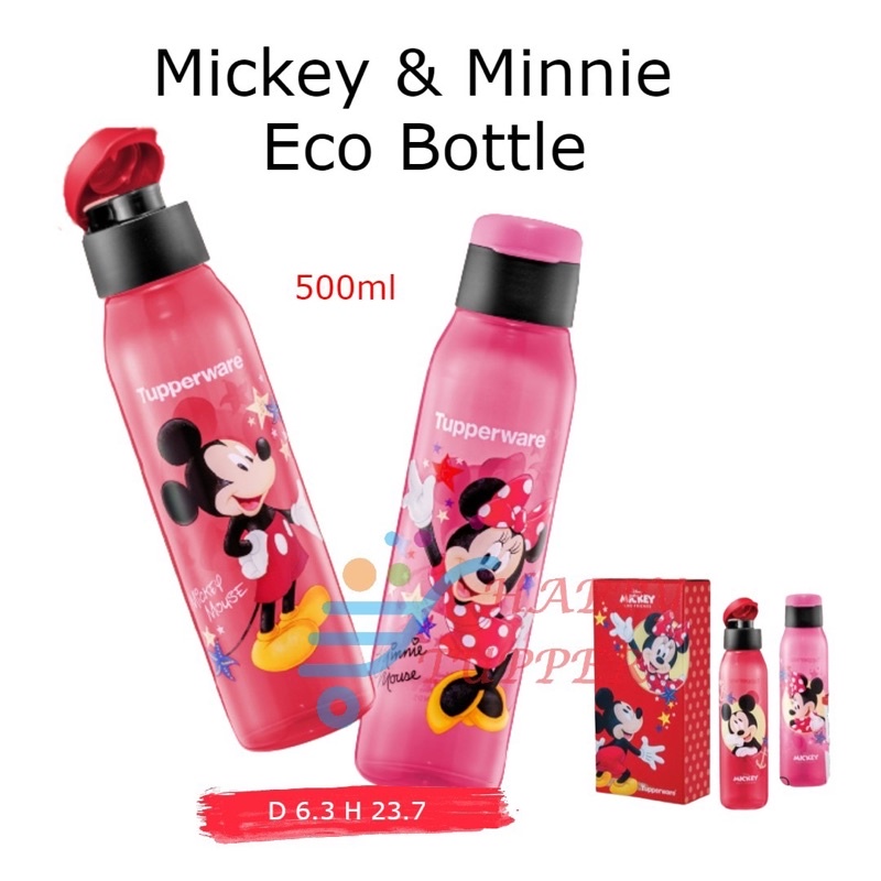 Tupperware Mickey & Minnie Eco Bottle 500ml (limited edition) | Shopee ...
