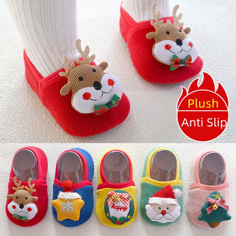 1-4Yrs Girls' Christmas Shoes for Baby Boy Girl Cartoon Santa Claus ...