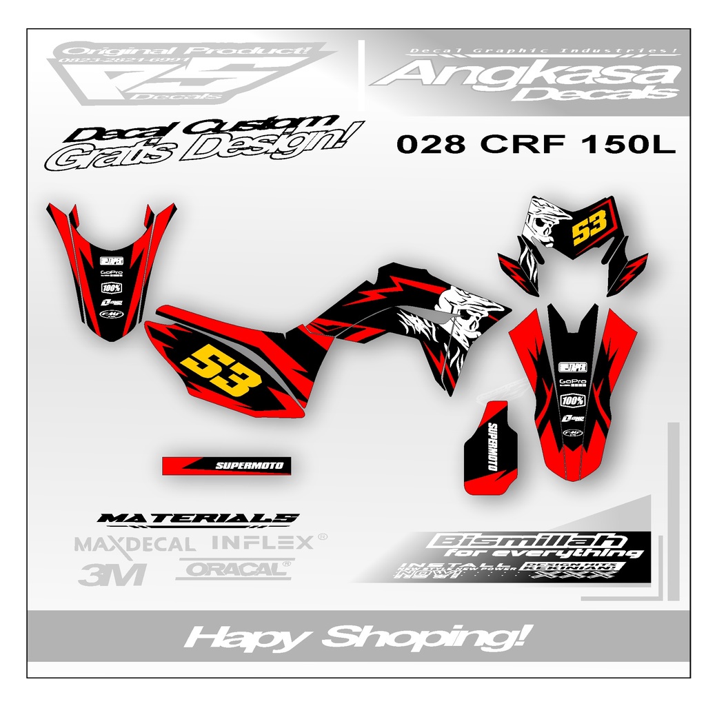 028A DECAL Stickers FULL BODY CUSTOM CRF 150L Motorcycle | Shopee ...
