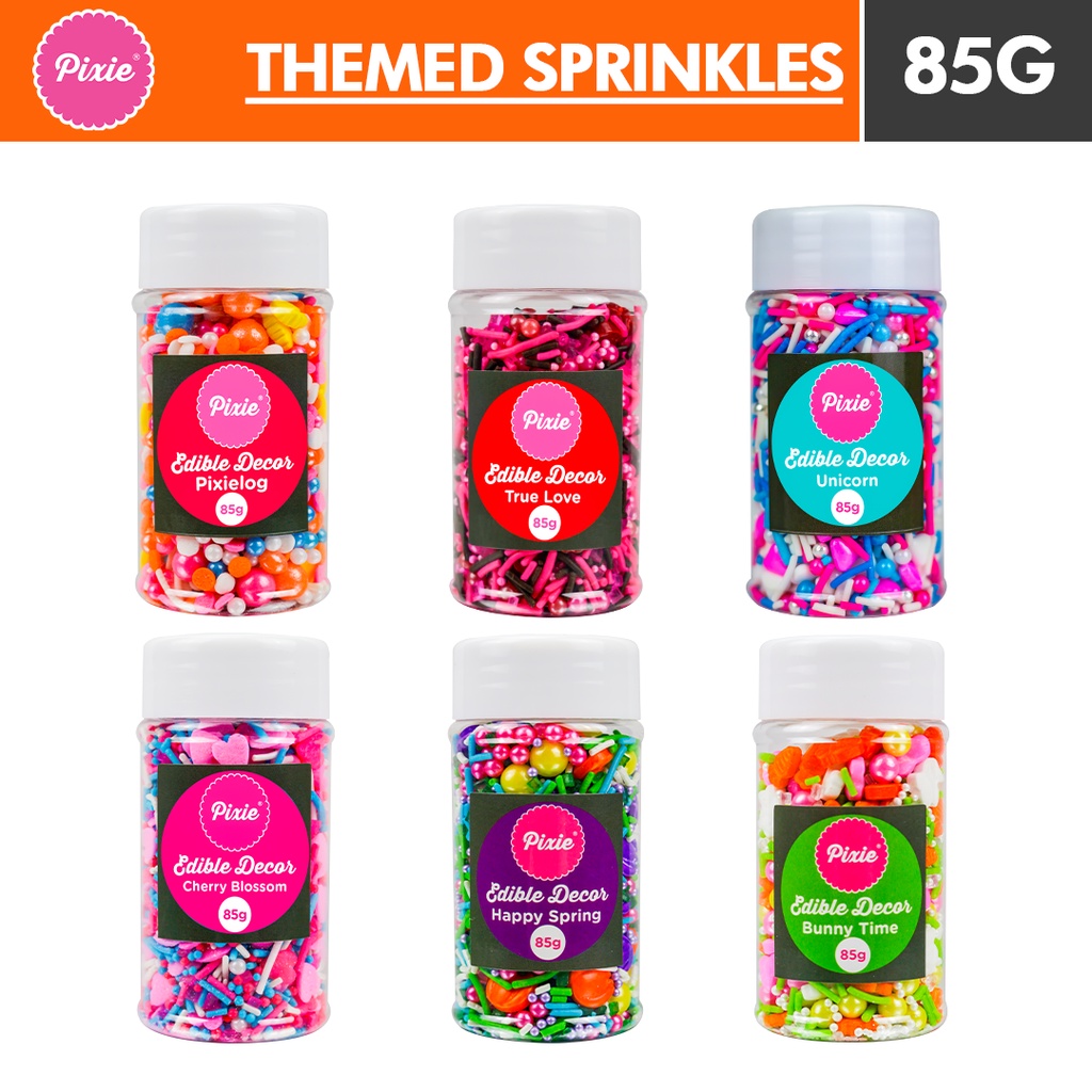 Pixie Cake Decors - Edible Sprinkle Mixes - 85g (non-toxic) | Shopee Philippines