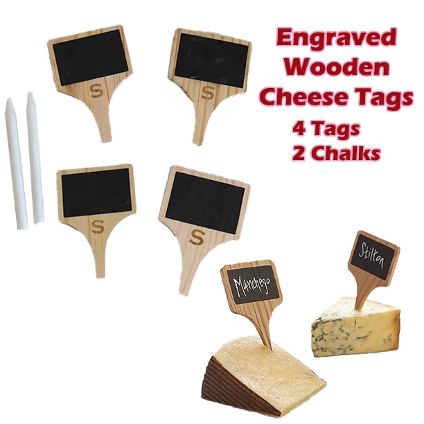 Personalized 4 Cheese Tags with 2 Chalks m Board Cheese Knives Marker ...