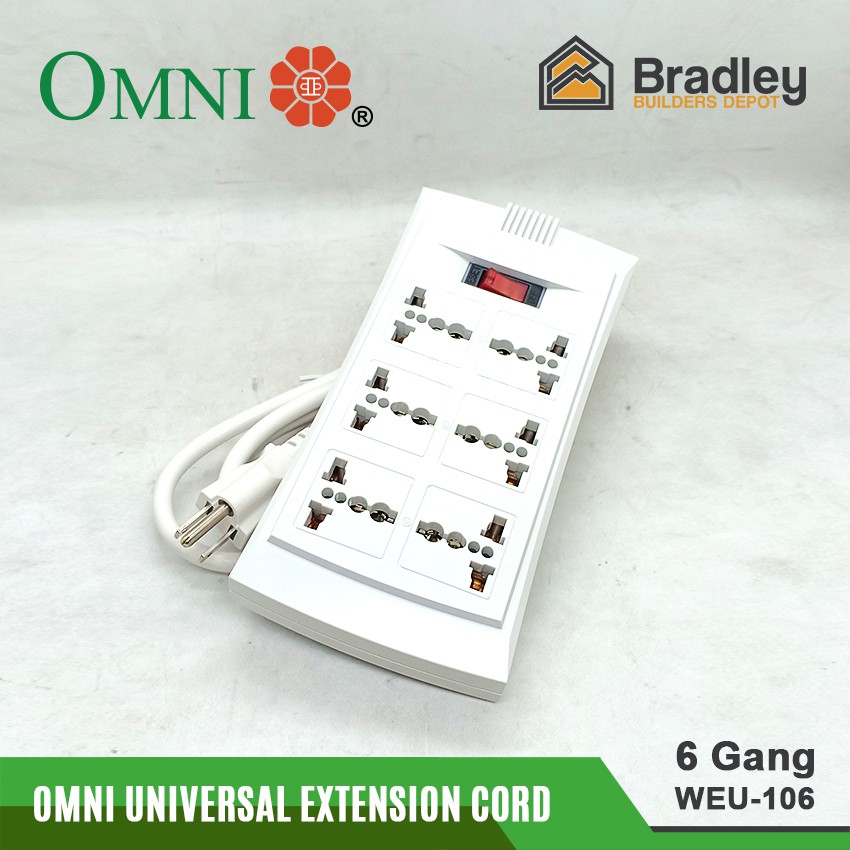 Omni Universal Outlet Extension Cord with Switch(2 socket-10socket ...
