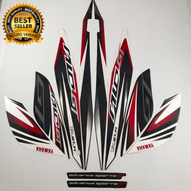 PUTIH HITAM Yamaha Mio GT 2014 black and white Striping, standard list ...