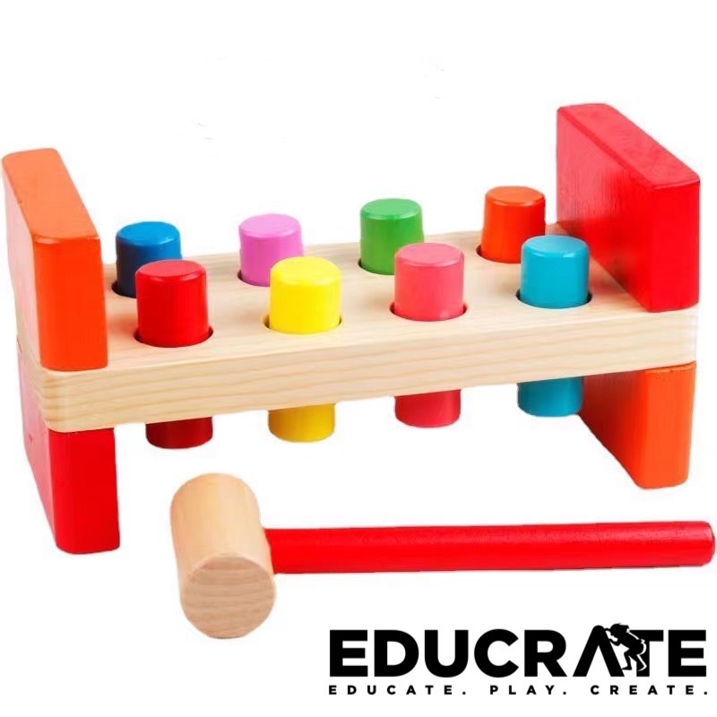 educratePH Pounding bench toy / pound-a-peg / hammering toy | Shopee ...