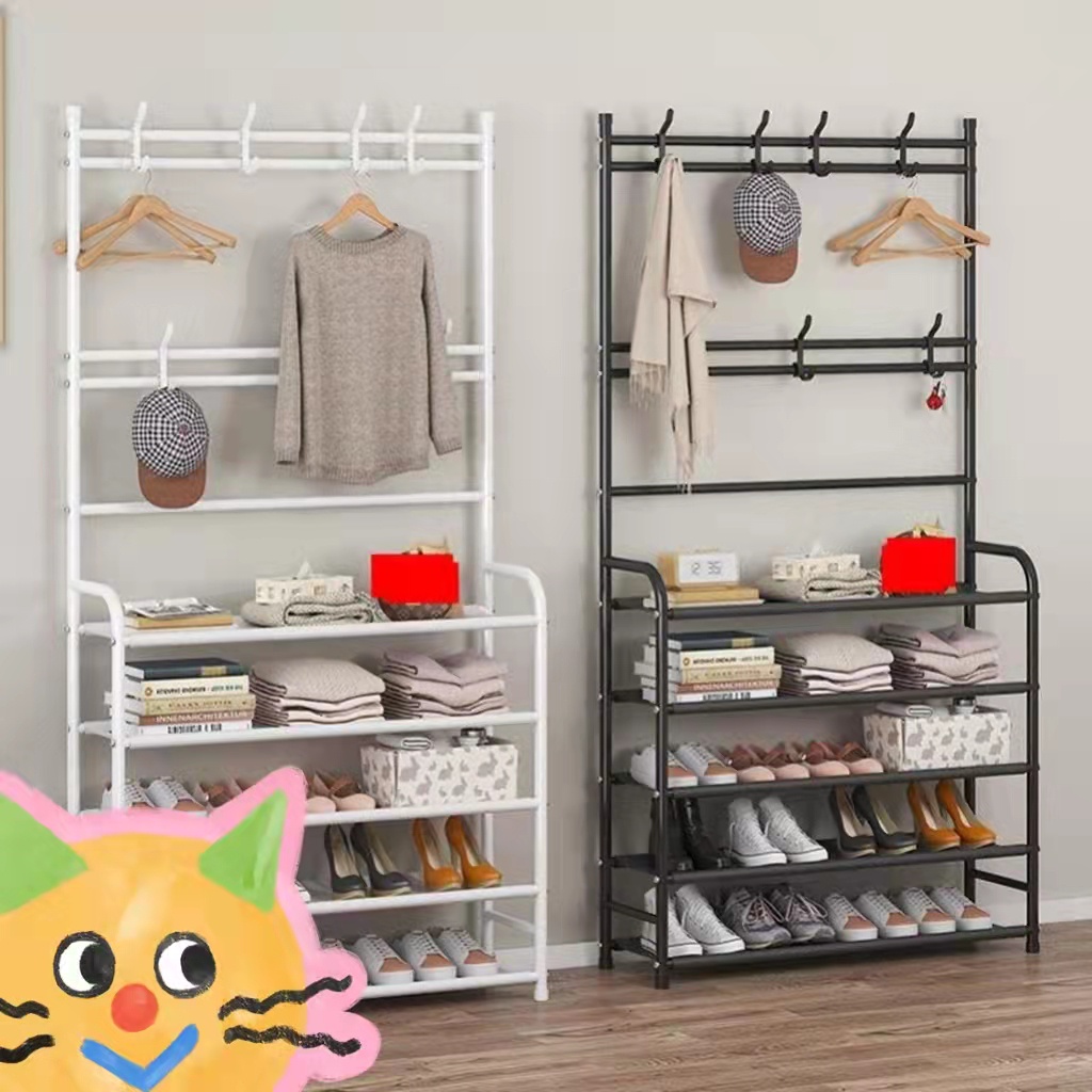 HM Multifunctional Shoe Rack Organizer Coat Rack Shoe Hat Rack 4 Layer ...