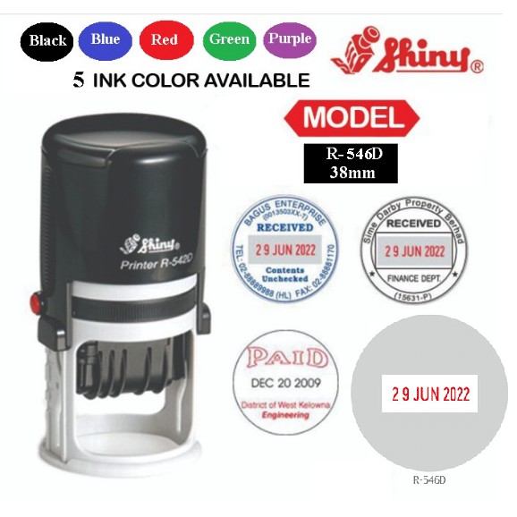 CUSTOMIZED Shiny Dater &Text Self Inking Stamp - R532D-R546D Printer Line | Shopee Philippines