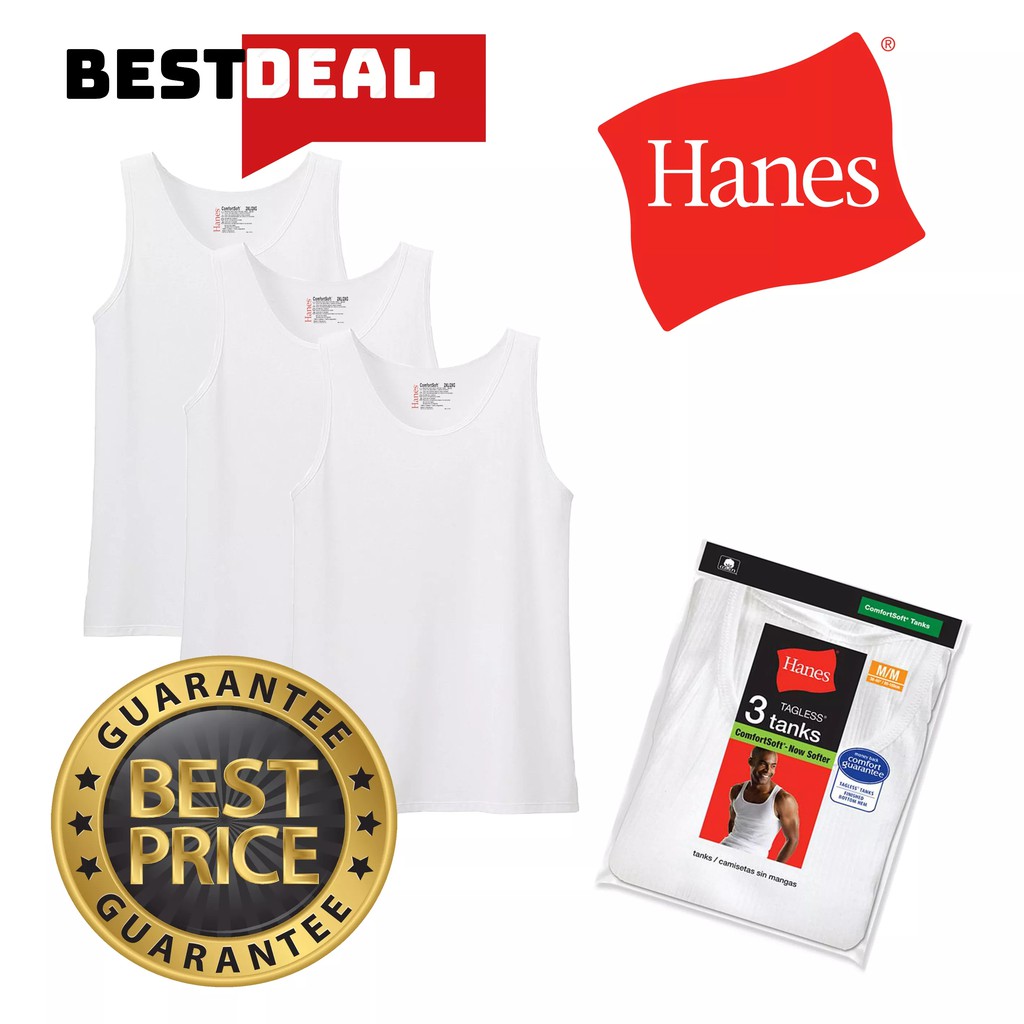 3pcs Hanes Tagless Tanks/Sando | Shopee Philippines