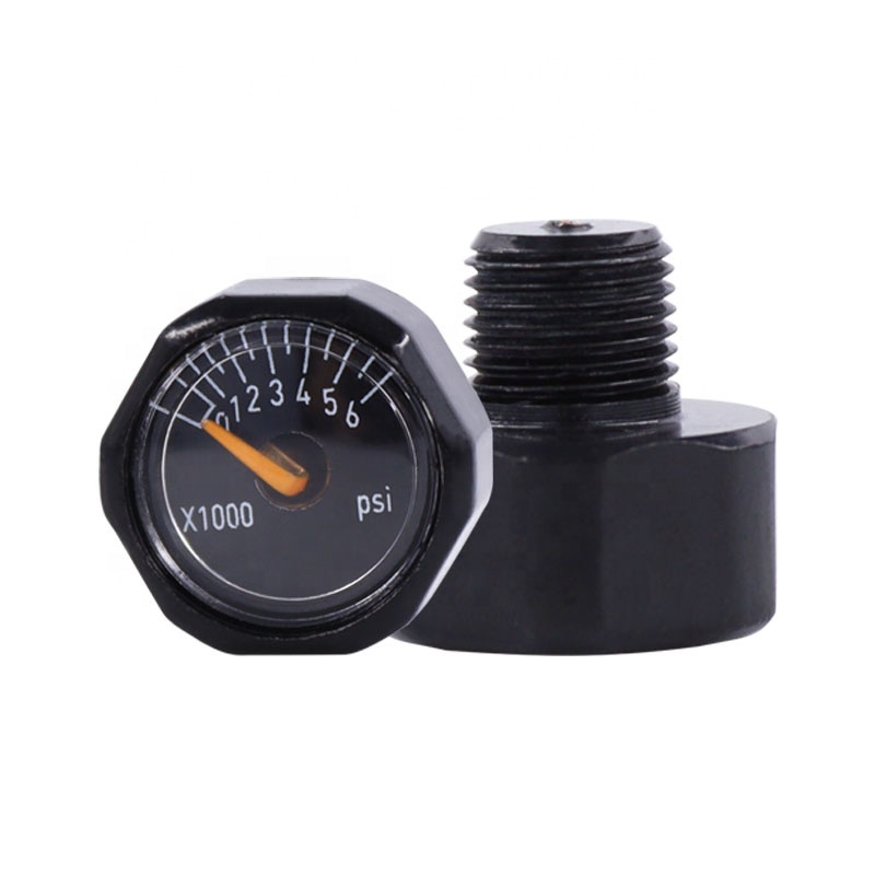 20mm Black Mini Pressure Gauge 4000psi 6000psi 1/8NPT Micro Gauge ...