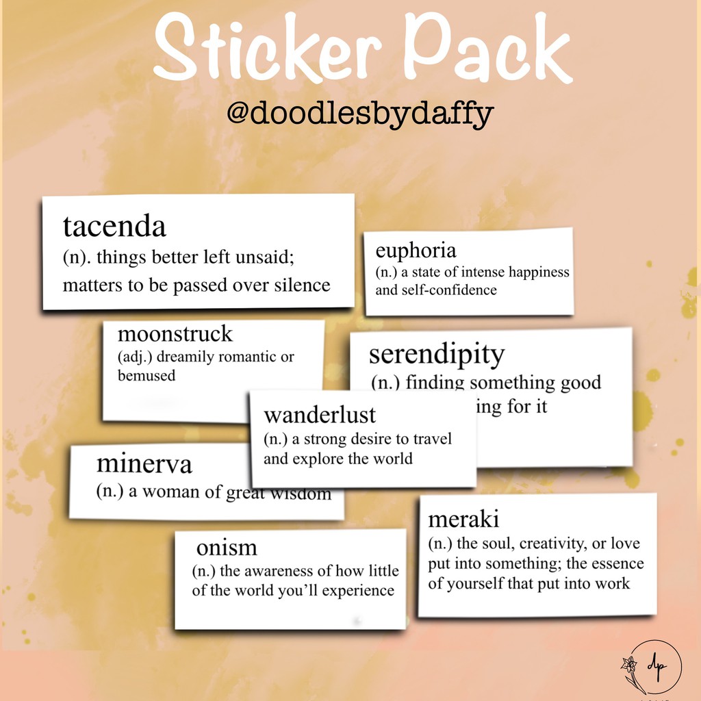 Beautiful Words Dictionary/ Word of the Day Sticker Pack | Shopee ...