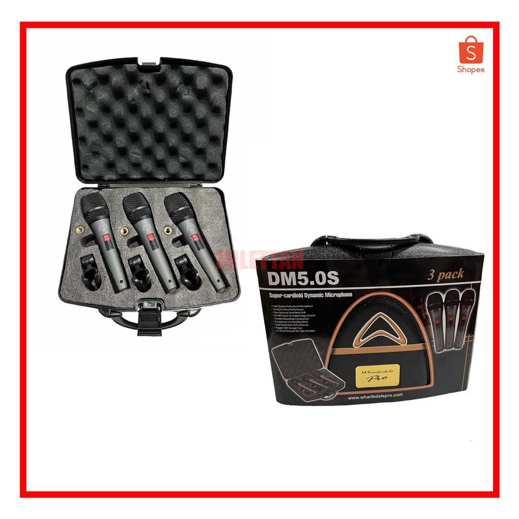 ORIGINAL WHARFEDALE PRO PROFESSIONAL SUPER-CARDIOID DYNAMIC MICROPHONE DM5.0S (3pcs) | Shopee ...